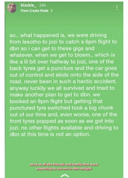 Blxckie involved in a car accident - Celebs Now